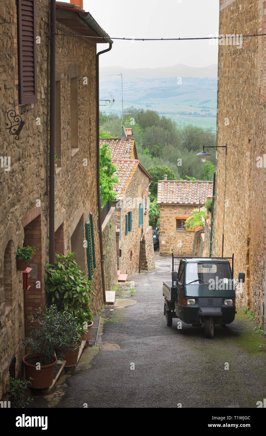 Beautiful street of captivating Montepulciano town in Tuscany, Italy ...