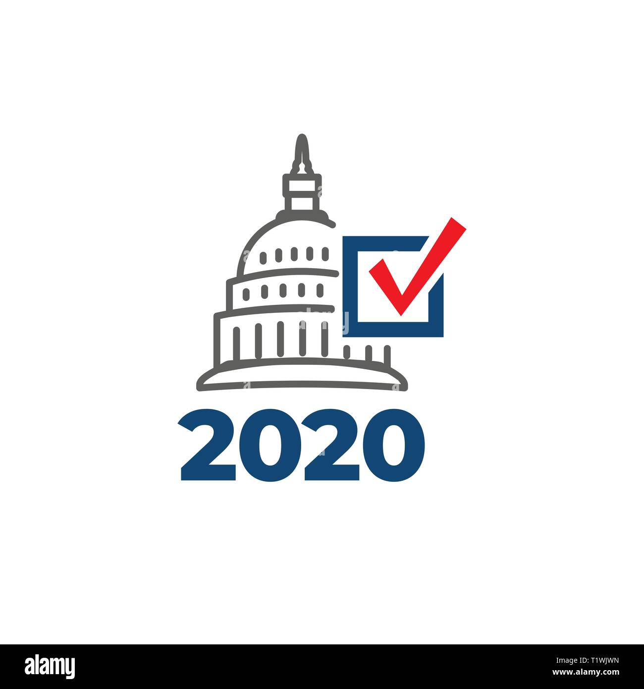 Voting 2020 Icon w Vote, Government, and Patriotic Symbolism and Colors ...