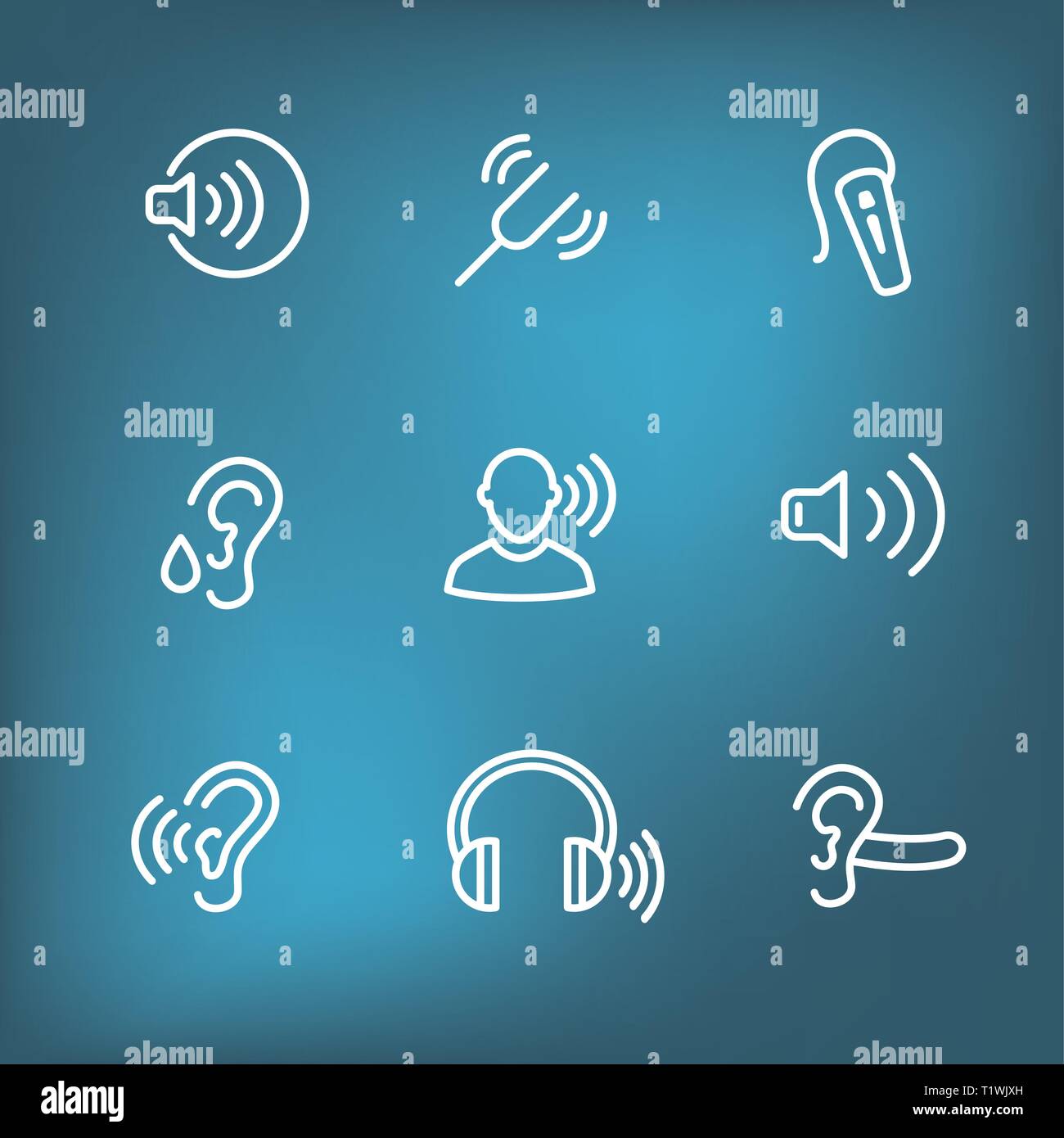 Hearing Aid / loss with Sound Wave Images Set Stock Vector Image & Art ...