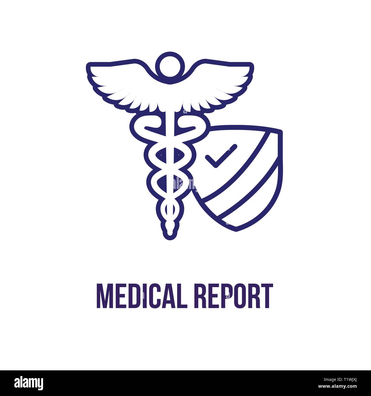Medical Report outline / line flat vector icon - mobile application or ...