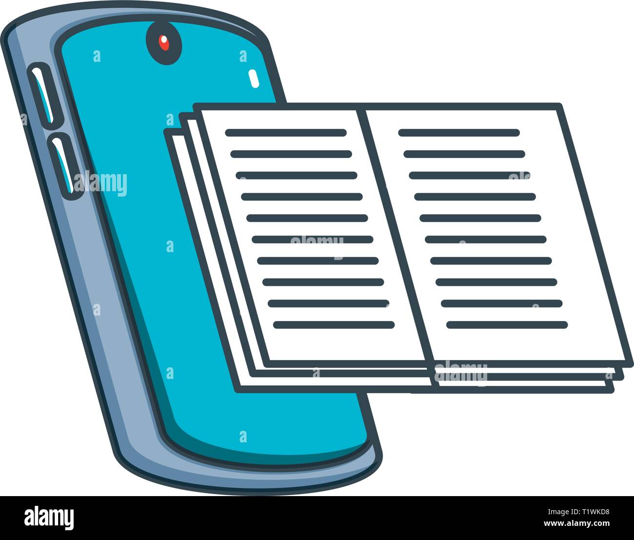 smartphone device with book vector illustration design Stock Vector ...