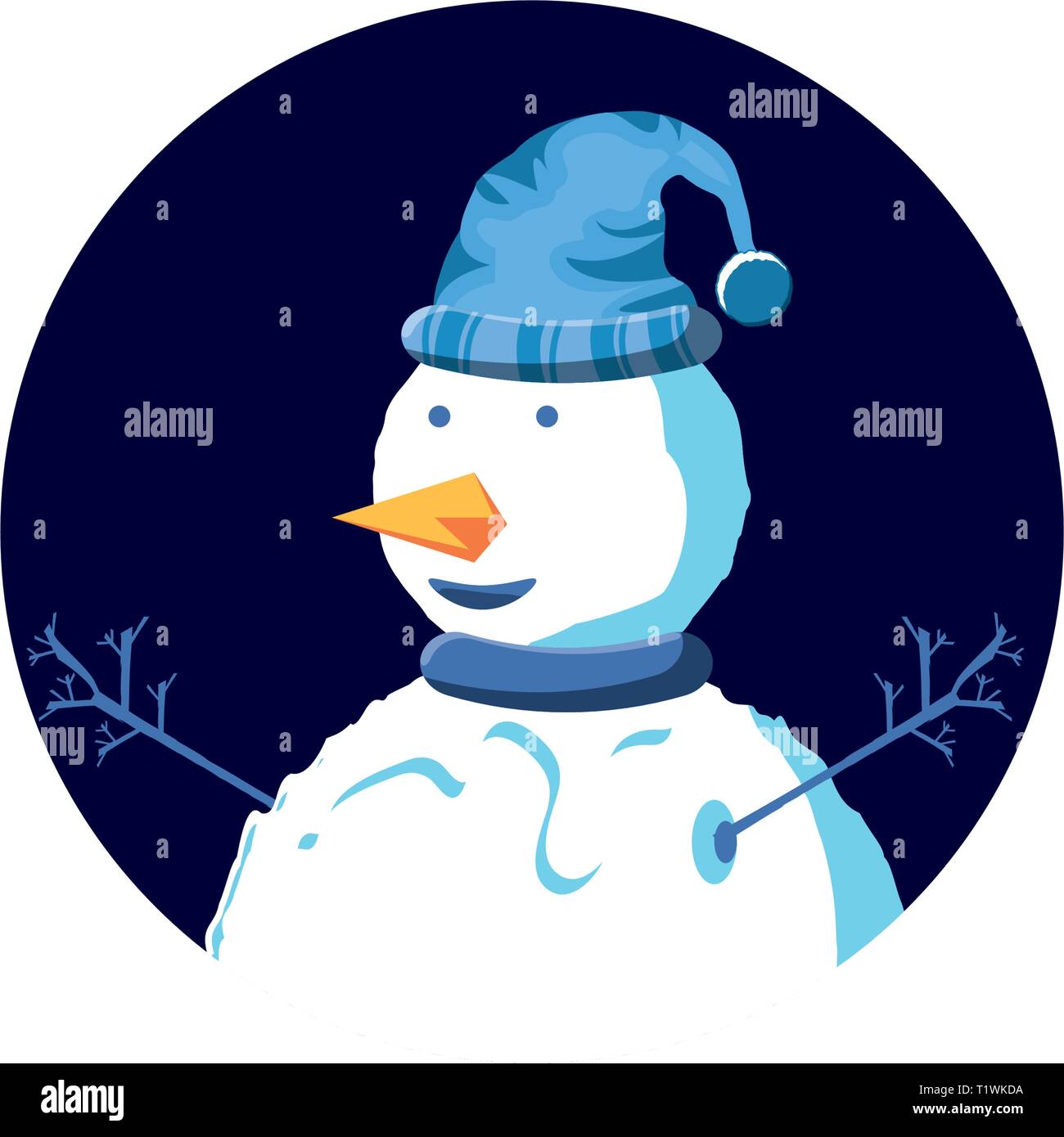 snowman of christmas character vector illustration design Stock Vector ...