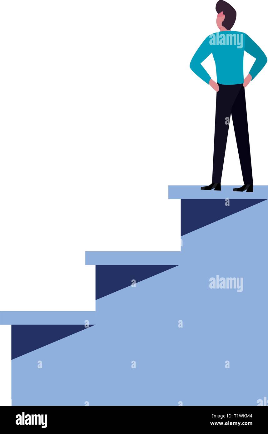 businessman on top success ladder vector illustration Stock Vector ...