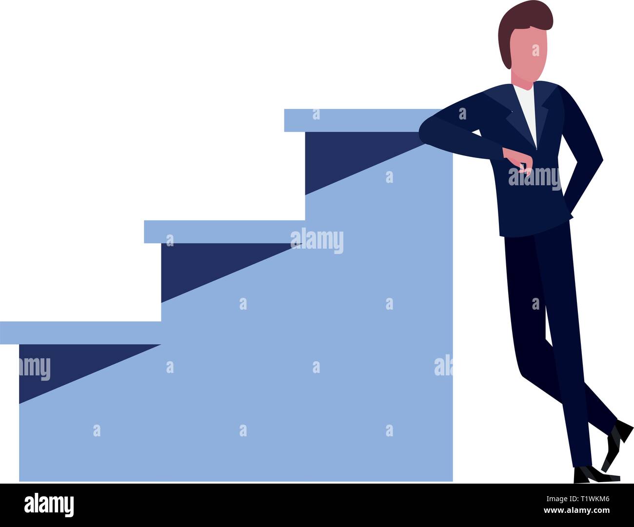 businessman on top success ladder vector illustration Stock Vector ...