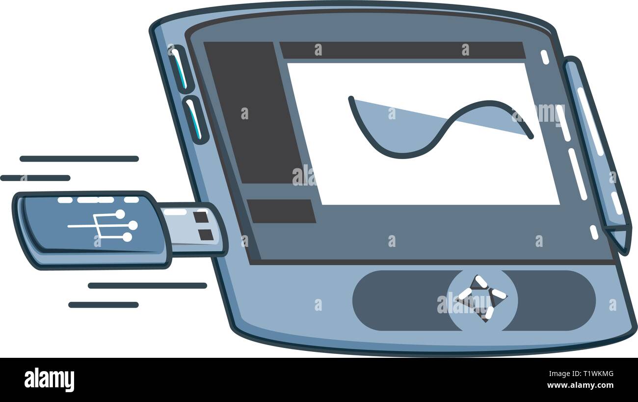 graphic tabletwith usb memory vector illustration design Stock Vector ...