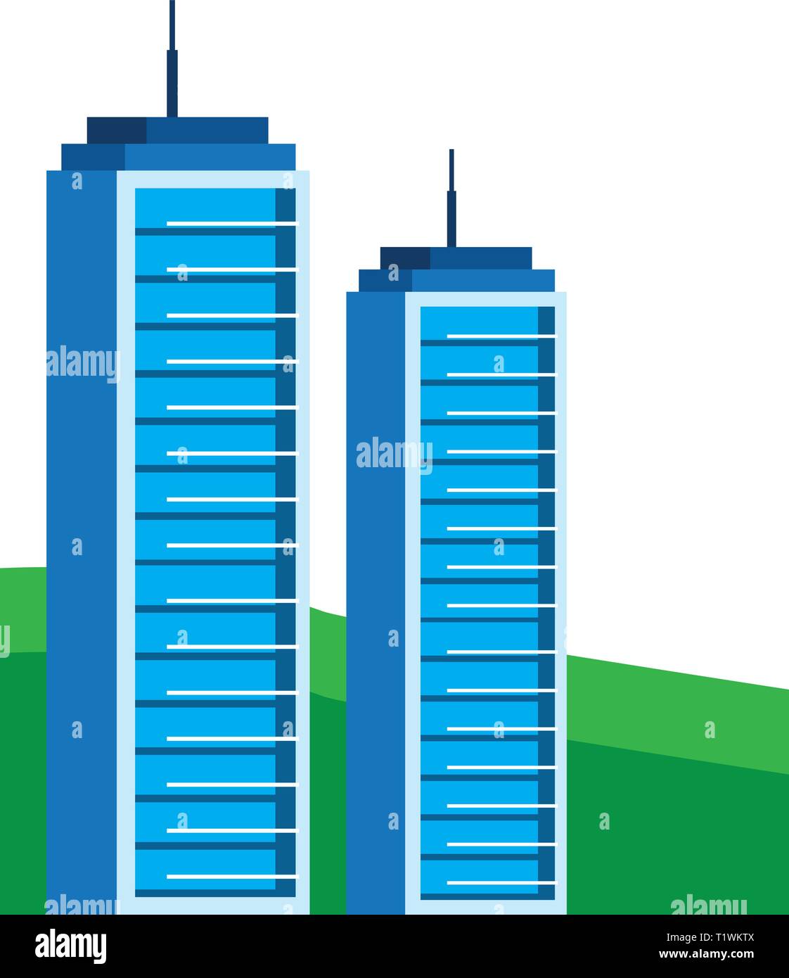 urban buildings in camp field vector illustration design Stock Vector ...