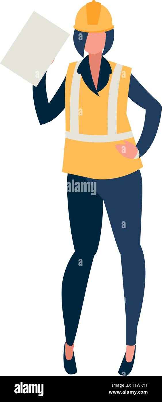 female industrial worker character vector illustration design Stock ...