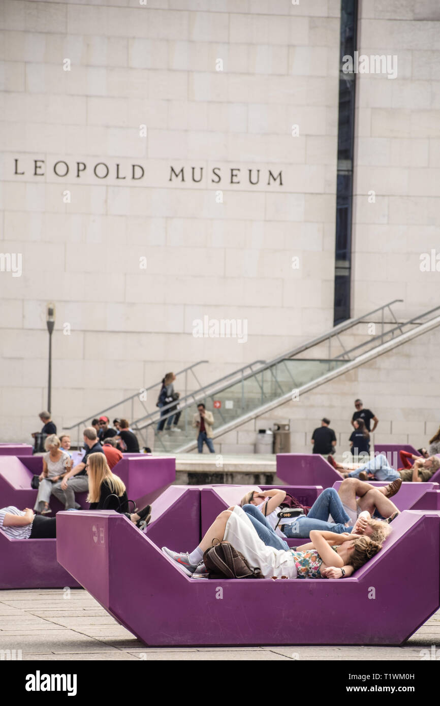 Vienna, Austria - September , 15, 2019: Tourists, young couples ...