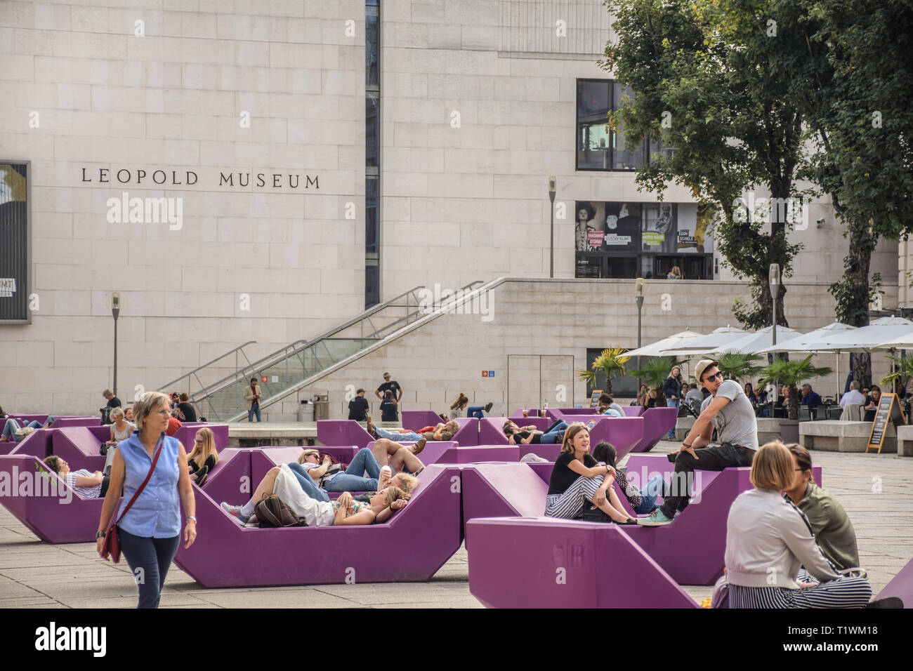 Vienna, Austria - September , 15, 2019: Tourists, young couples ...