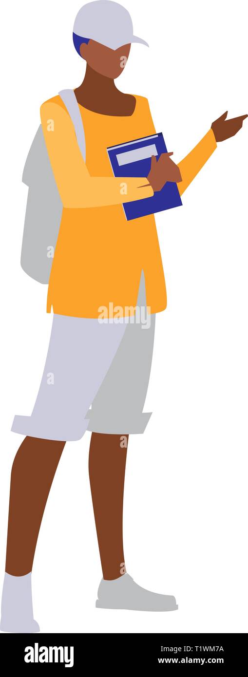 young black boy student modeling vector illustration design Stock ...
