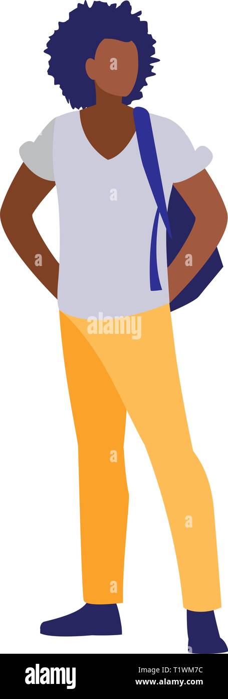 young black boy student modeling vector illustration design Stock ...