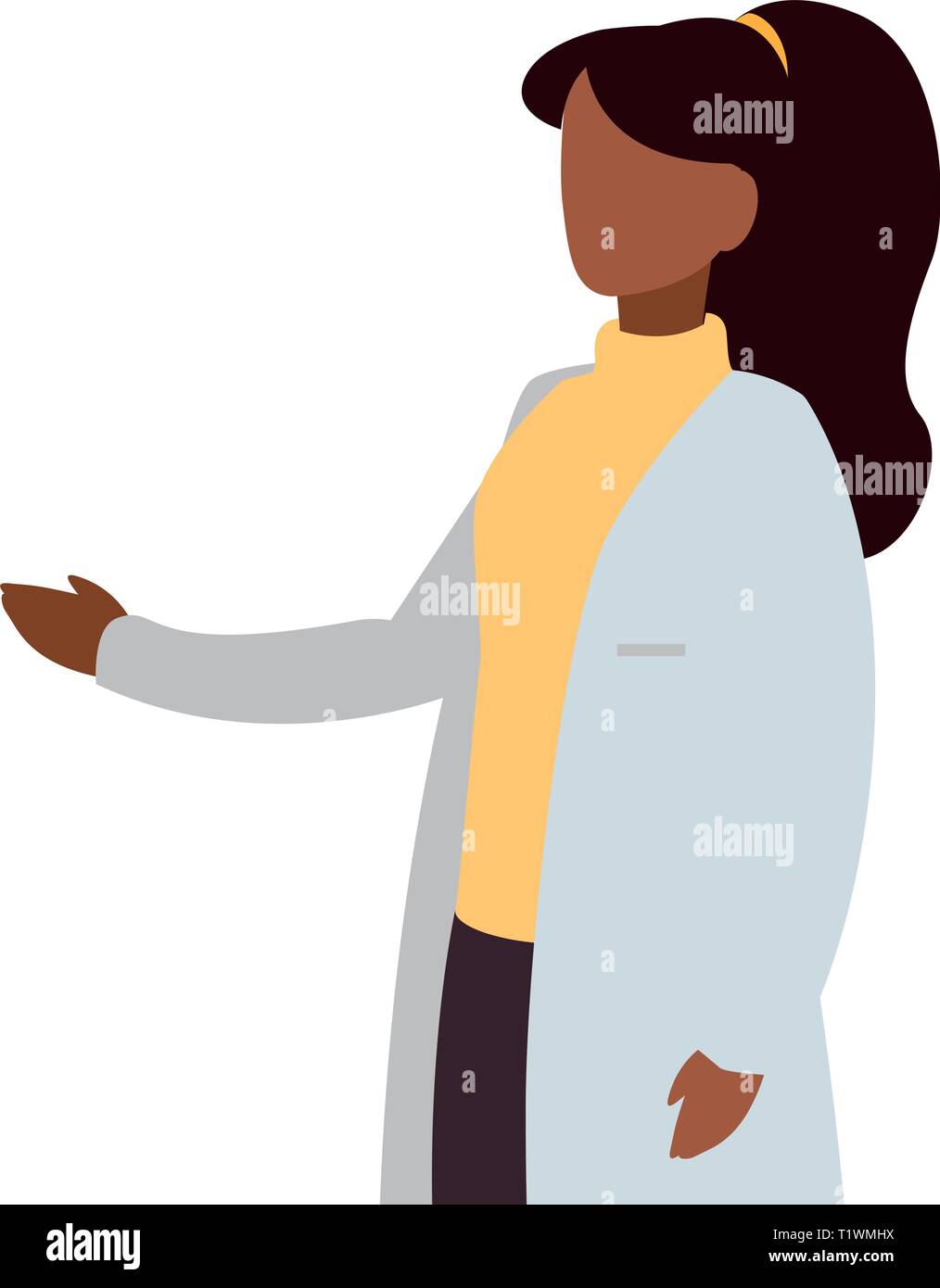 female black doctor professional character vector illustration design ...