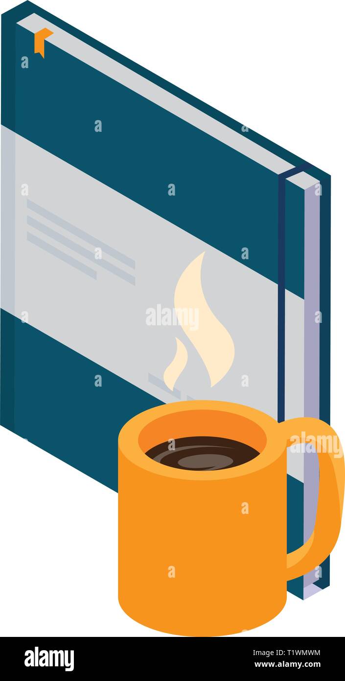 office notepad with coffee cup vector illustration design Stock Vector ...