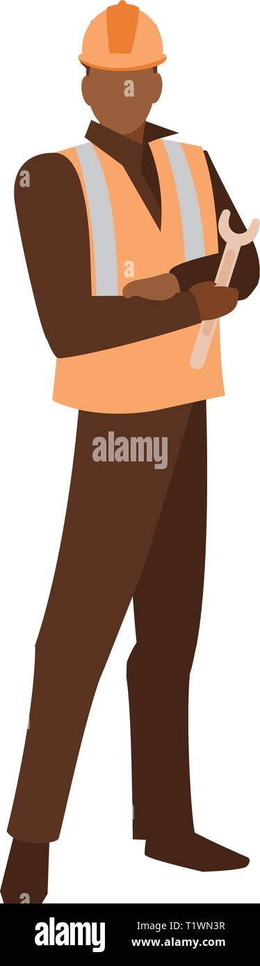 industrial worker black avatar character vector illustration design ...