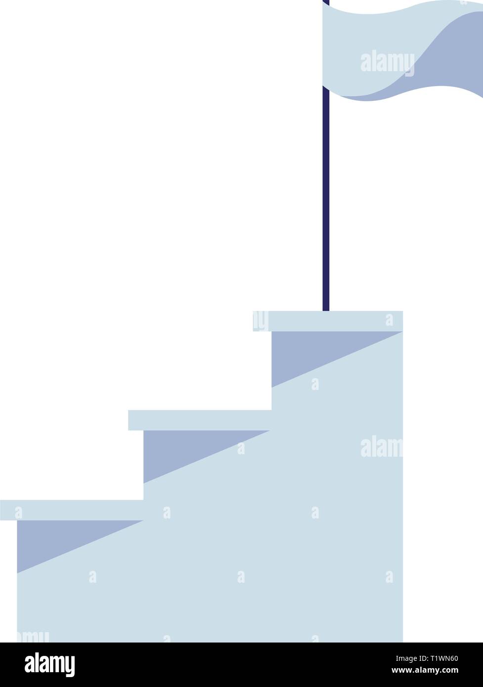 success flag in stairs up vector illustration design Stock Vector Image ...