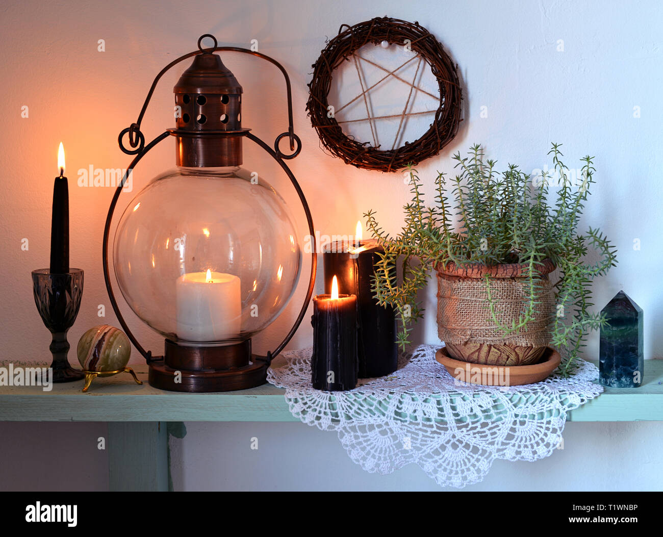 Magic gothic ritual. Wicca, esoteric, divination and occult background ...