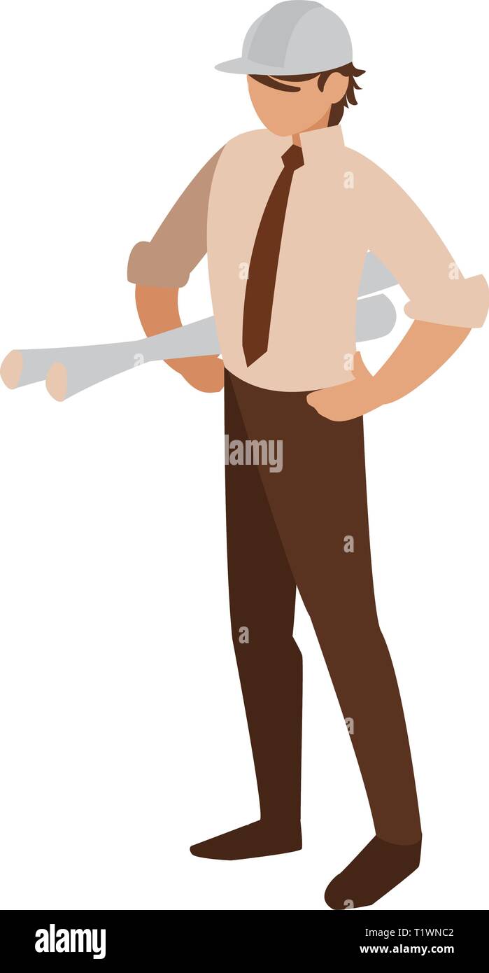 Working man documents engineer Stock Vector Images - Alamy