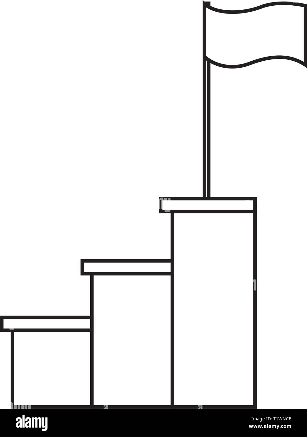 success flag in stairs up vector illustration design Stock Vector Image ...