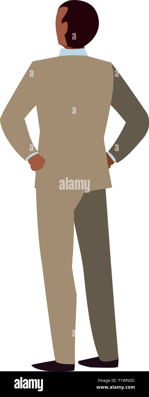 elegant businessman back avatar character vector illustration design ...