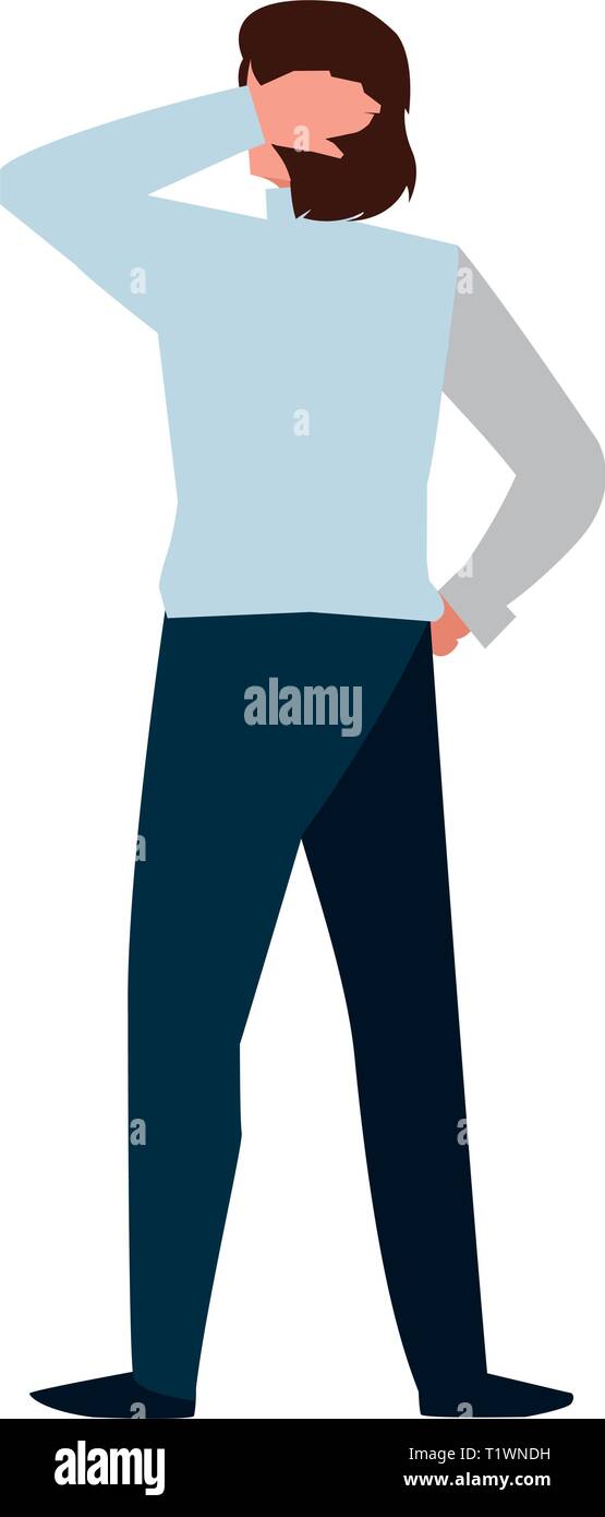 elegant businessman back avatar character vector illustration design ...
