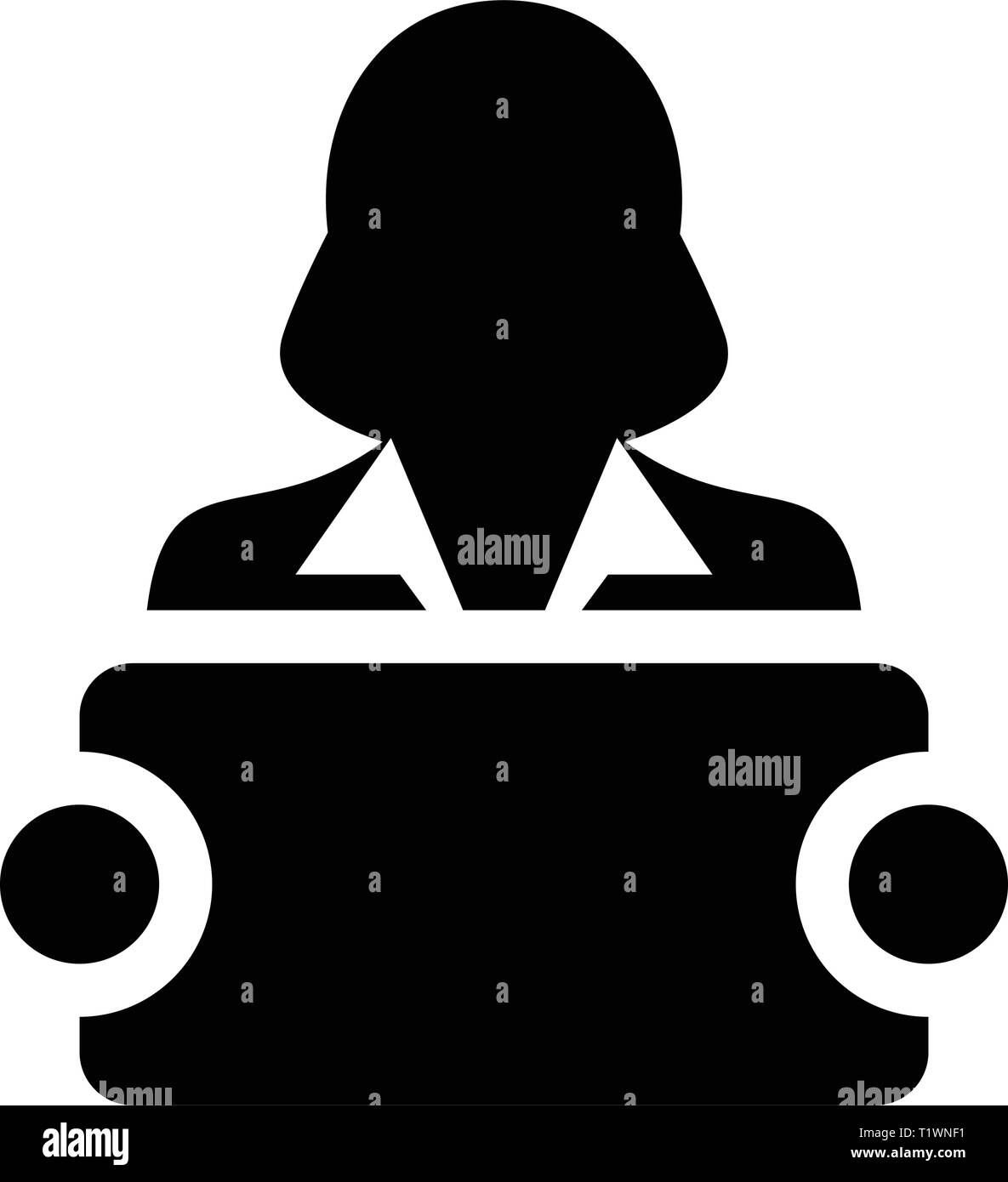 Promotion icon vector female person profile avatar symbol with ...