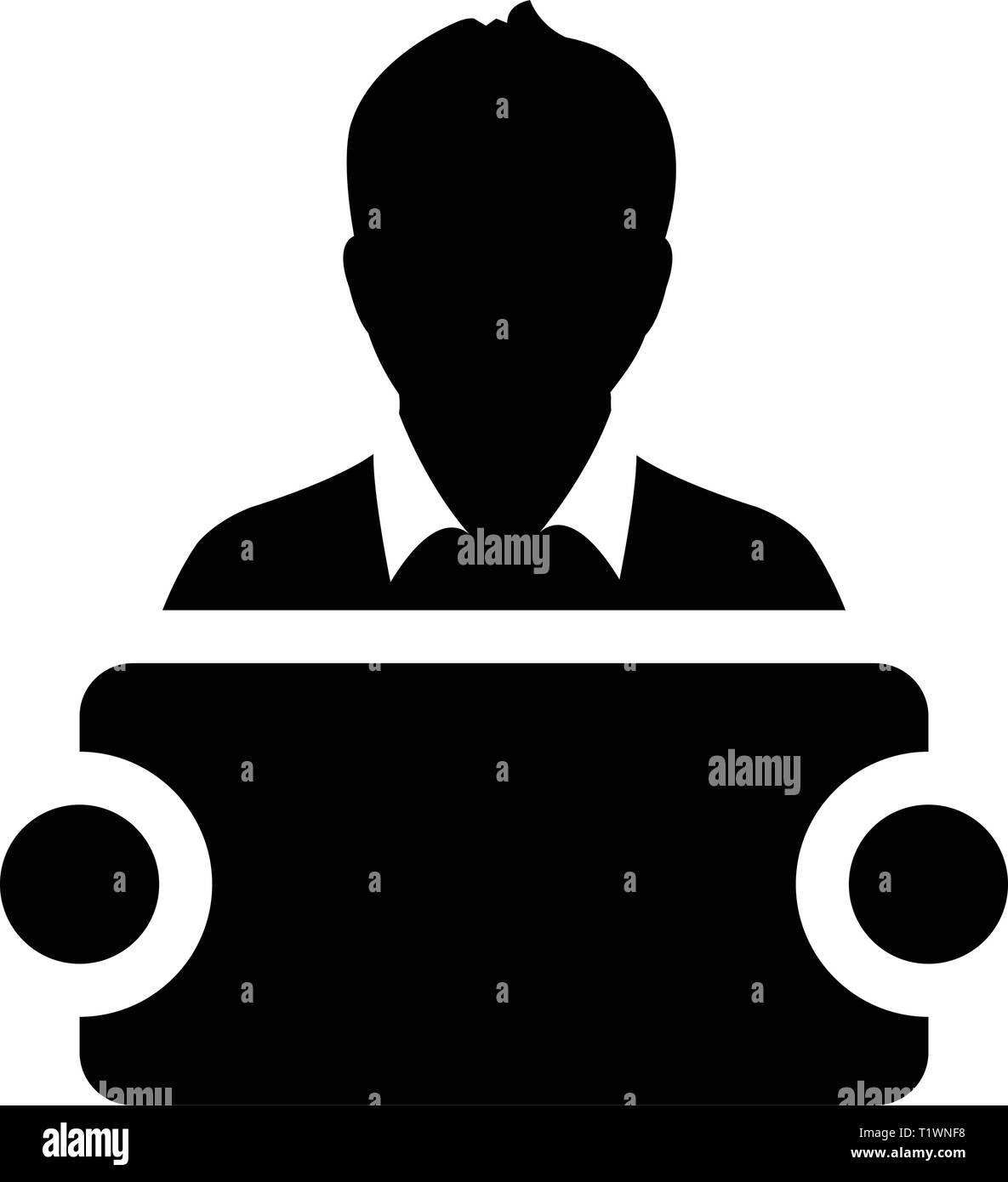 Announcement icon vector male person profile avatar symbol with ...