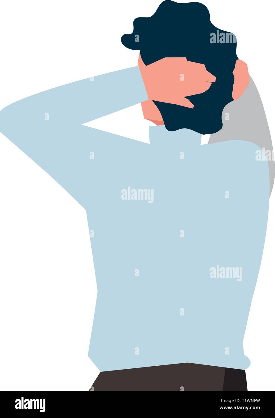 elegant businessman back avatar character vector illustration design ...