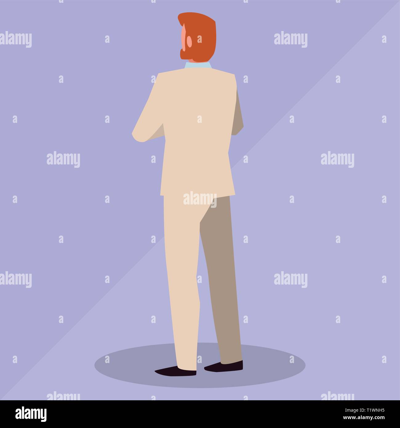 elegant businessman back avatar character vector illustration design ...