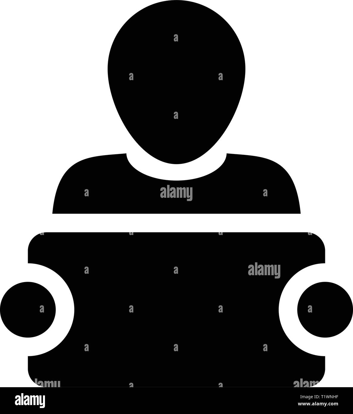 Campaign icon vector male person profile avatar symbol with signboard ...