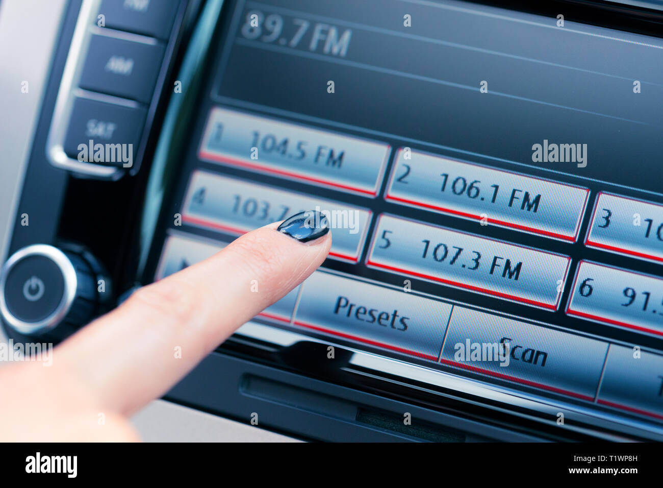 Modern luxury car dashboard with big display Stock Photo - Alamy