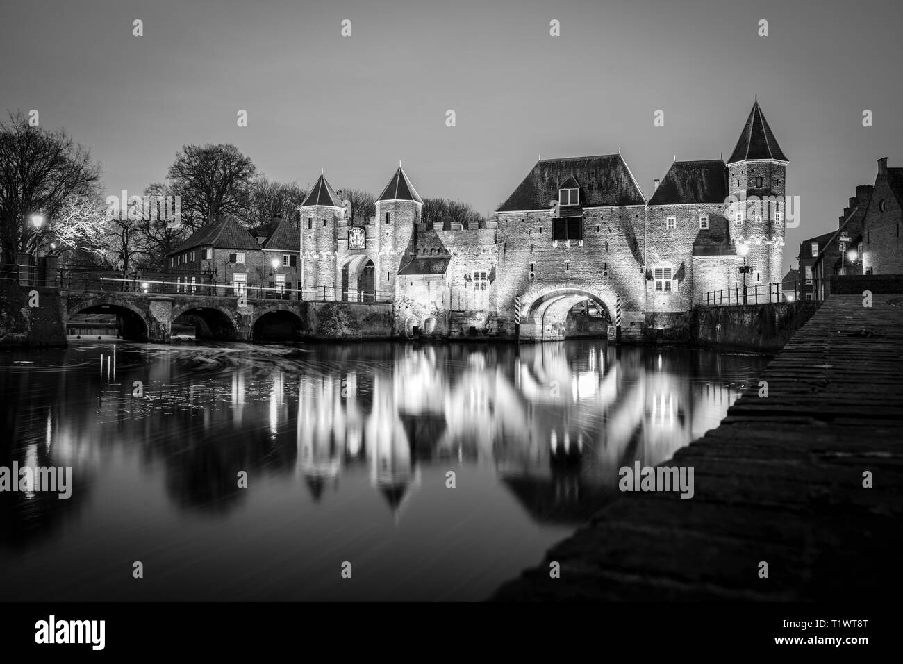 Medieval Fortified Wall in the center of an old Dutch city on the ...