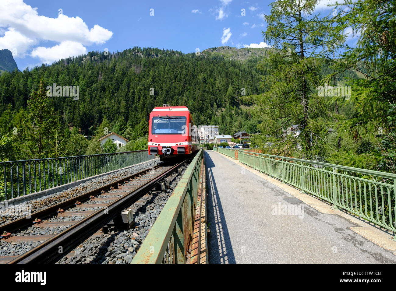 Montroc (Upper Savoy, eastern France): train in the Valley of Chamonix ...
