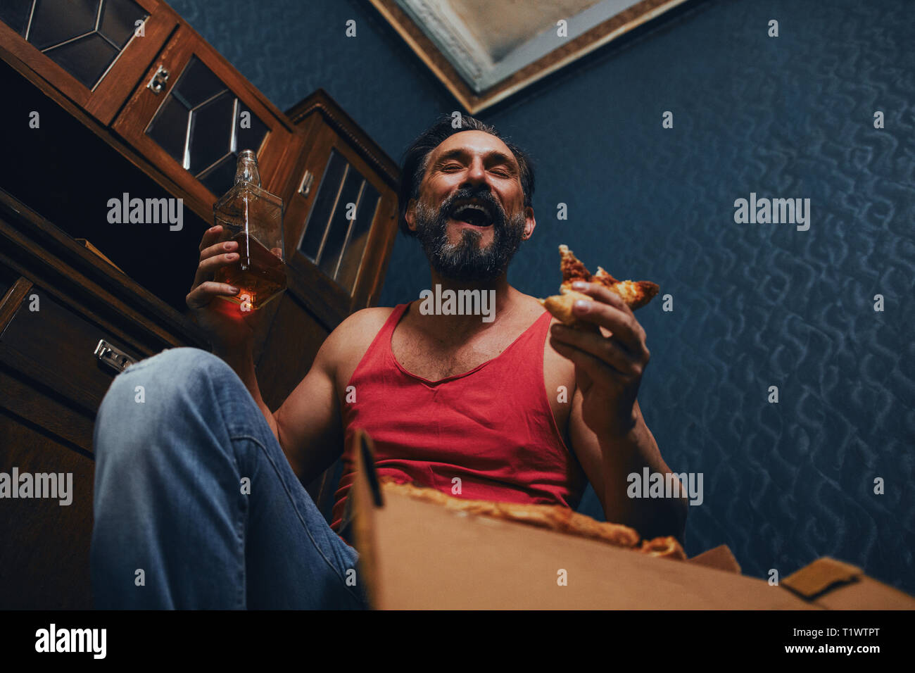 Very hungry white man hi-res stock photography and images - Alamy