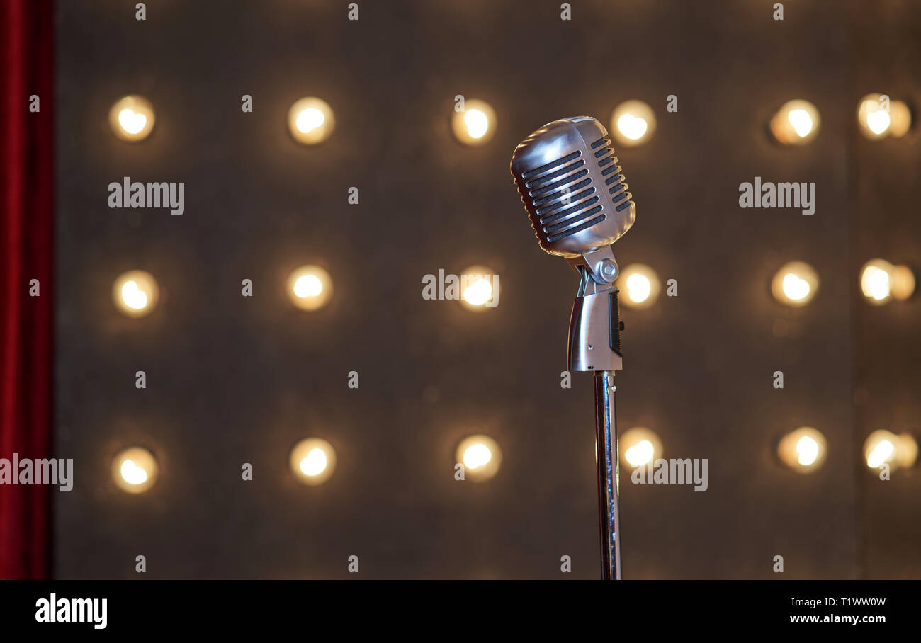 steel retro microphone Stock Photo - Alamy