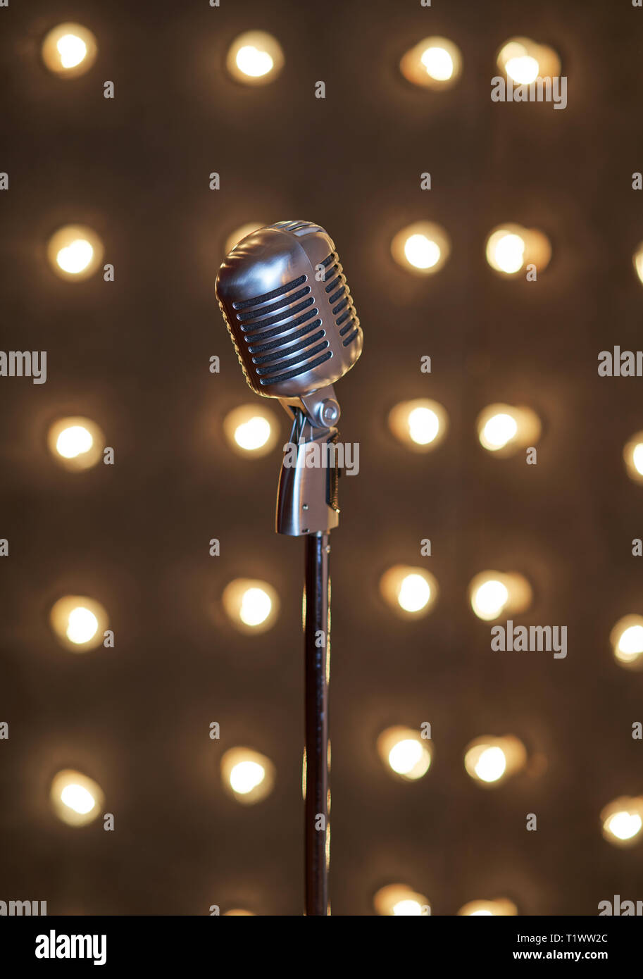 steel retro microphone Stock Photo - Alamy