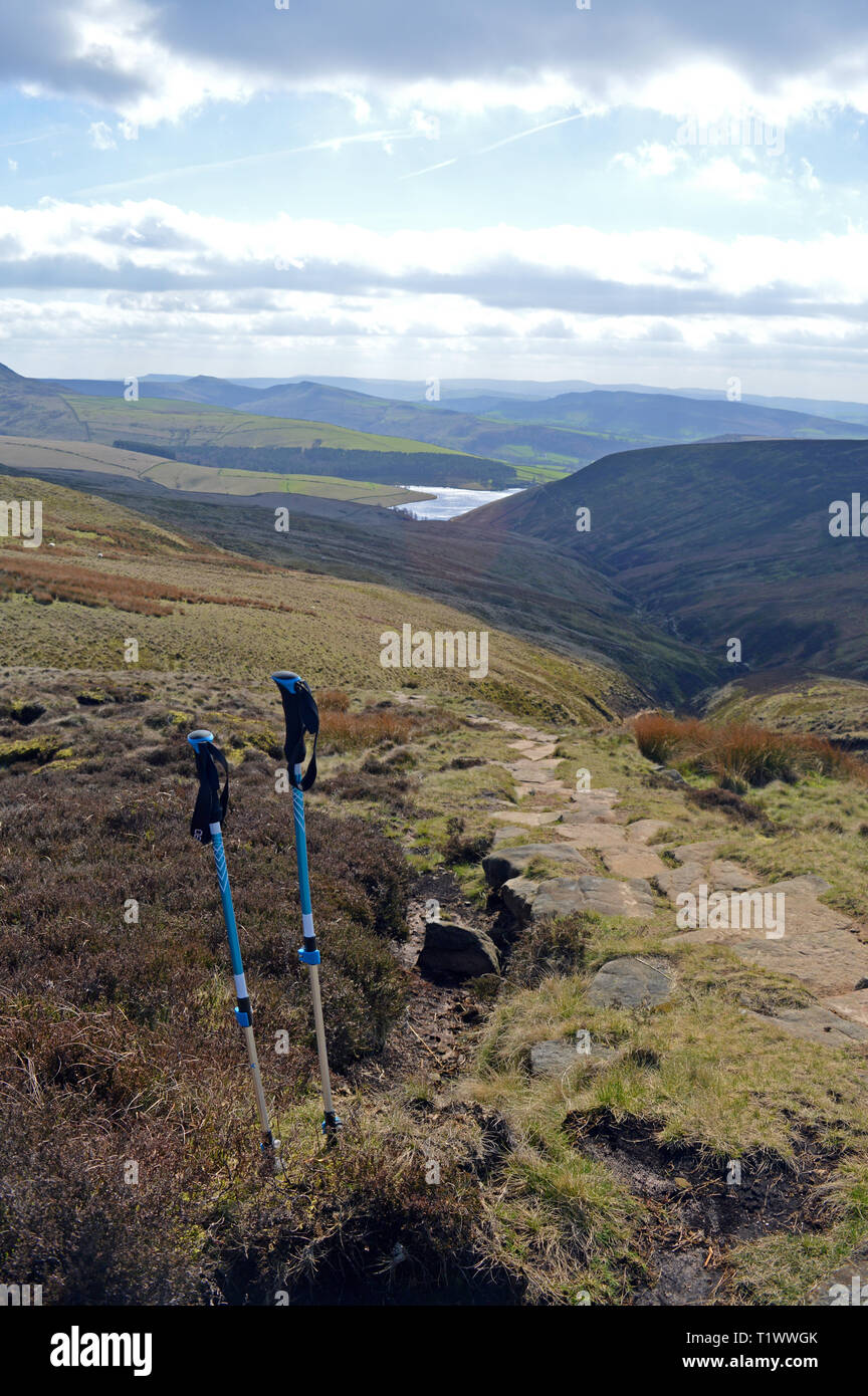 William Clough path and afternoon views overlooking Kinder Scout ...
