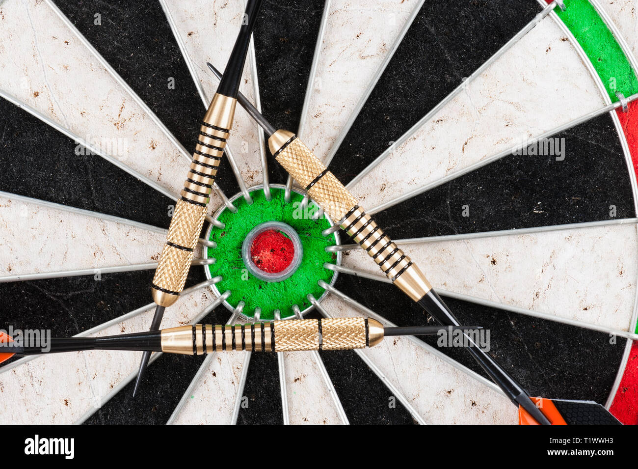 classic dartboard color target with wire separated cells Stock Photo ...