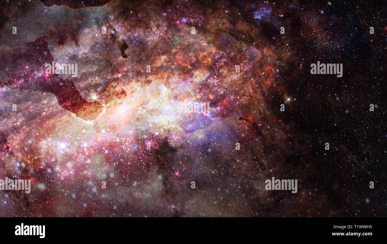 Nebula and galaxies in dark space. Interstellar sky. Elements of this ...