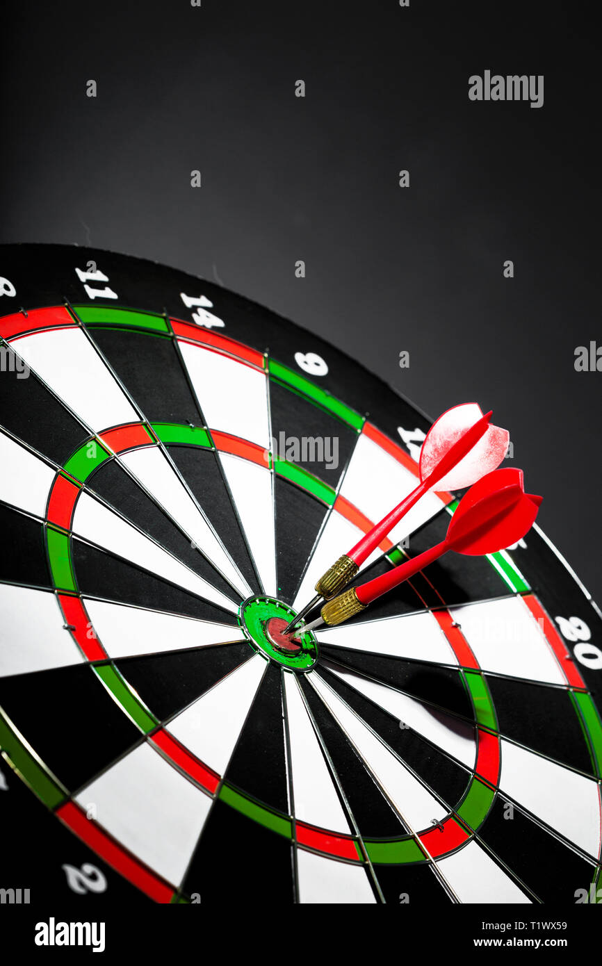 Success hitting target, aim goal achievement concept Stock Photo - Alamy
