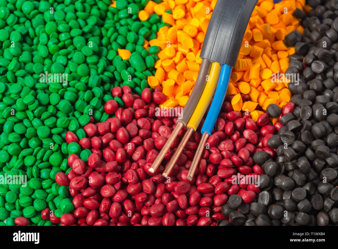 Colorful Plastic Polymer Granules for cable Stock Photo - Alamy