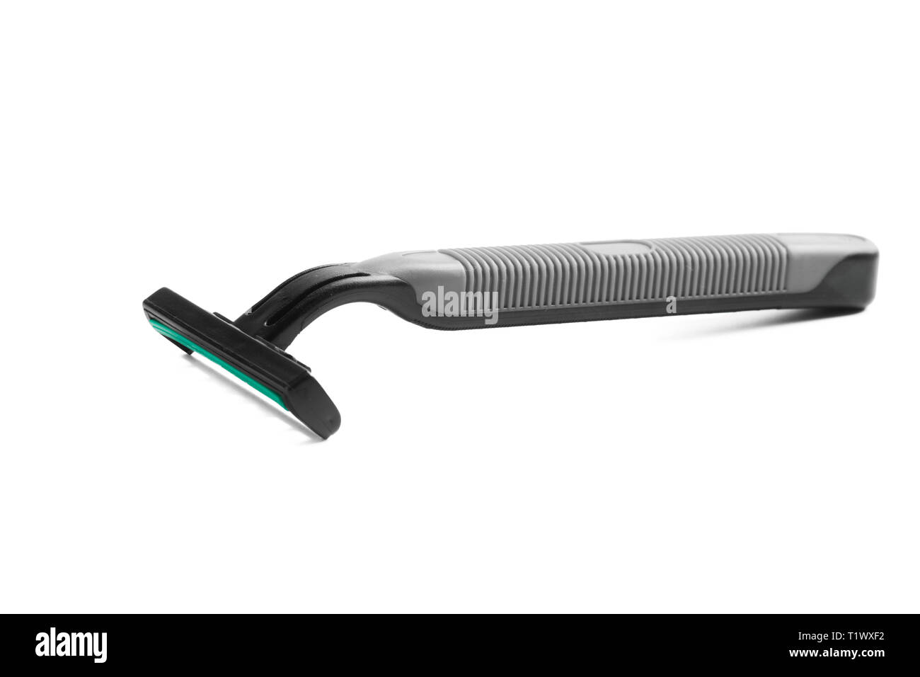 Disposable plastic shaving razor on white background Stock Photo - Alamy