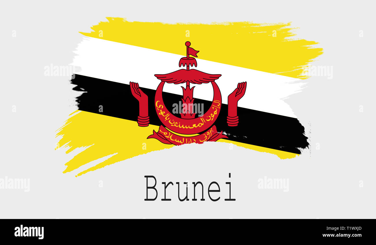Brunei flag on white background, 3d rendering Stock Photo - Alamy
