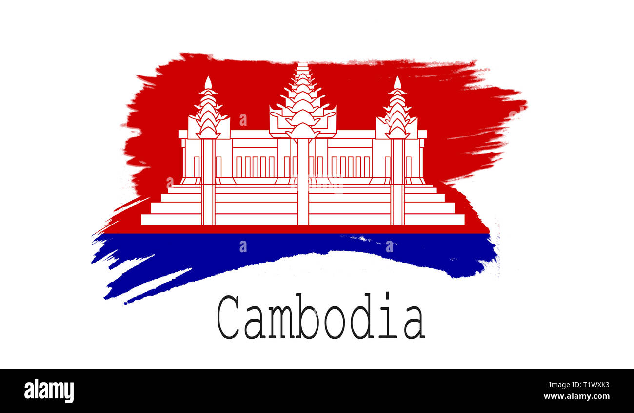 Cambodia flag on white background, 3d rendering Stock Photo - Alamy