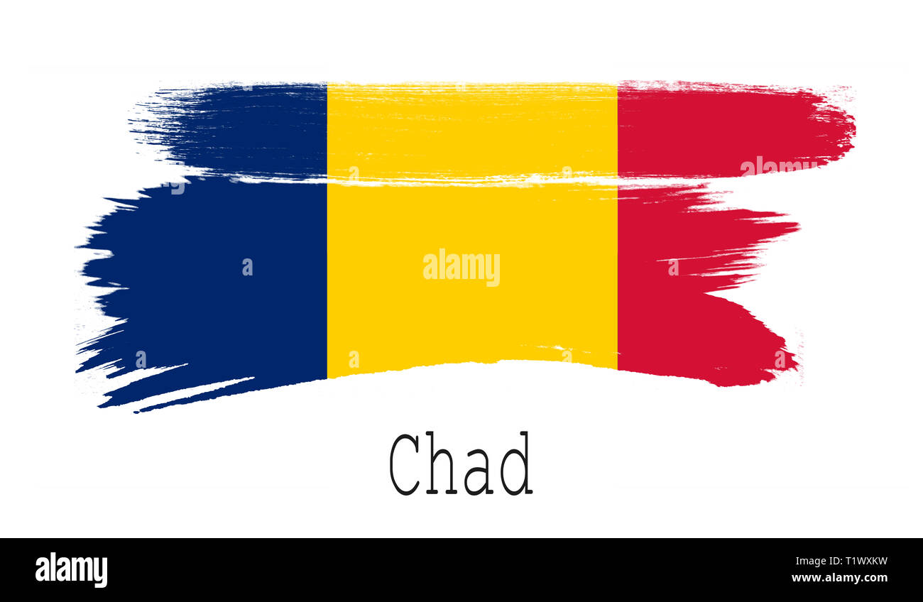 Chad flag on white background, 3d rendering Stock Photo - Alamy