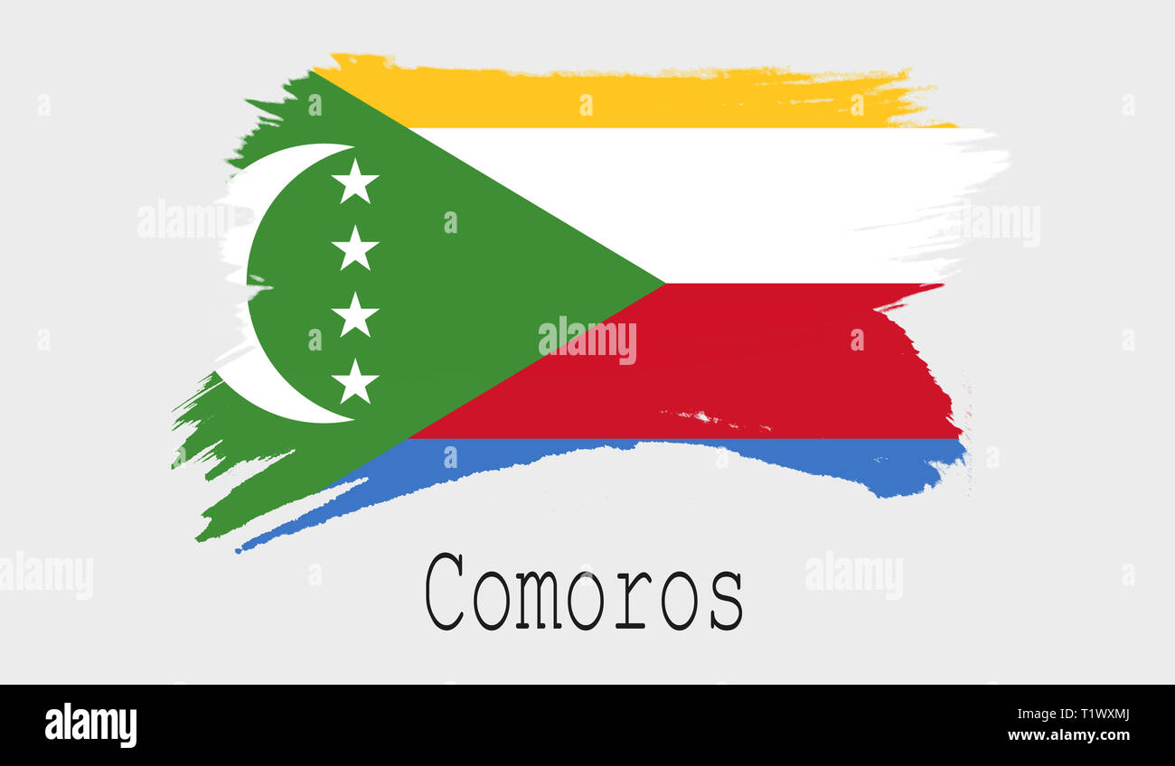 Comoros flag on white background, 3d rendering Stock Photo - Alamy