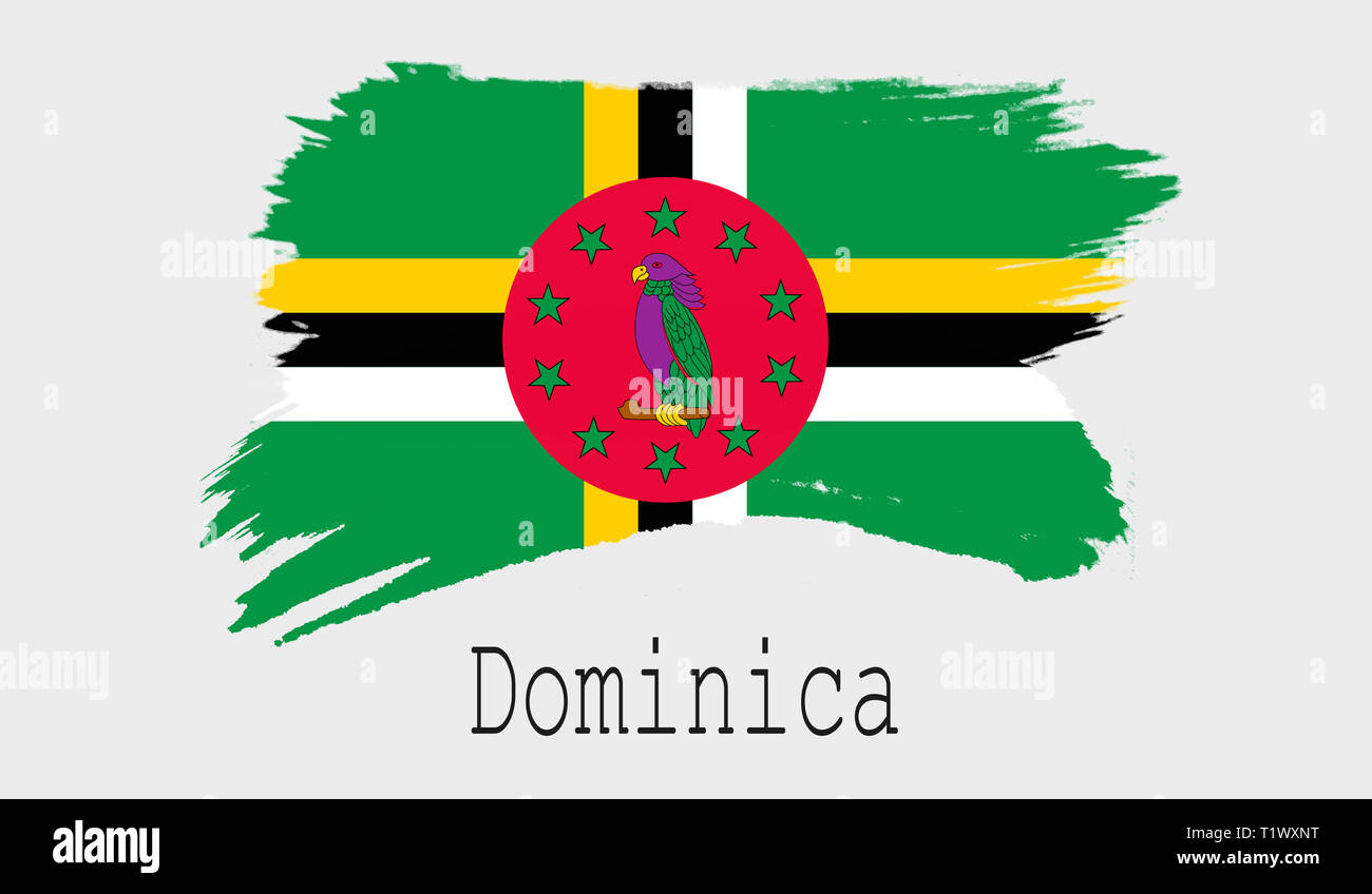 Dominica flag on white background, 3d rendering Stock Photo - Alamy