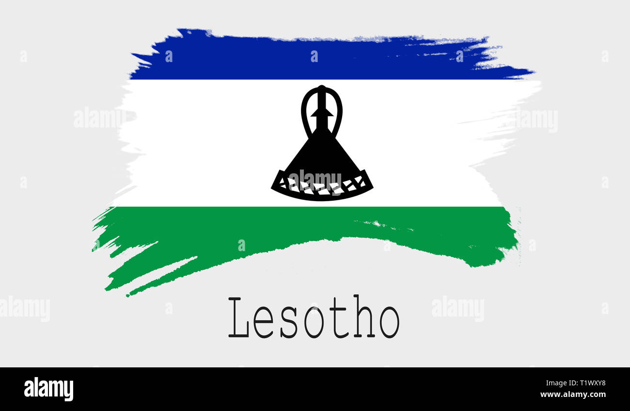 Lesotho flag on white background, 3d rendering Stock Photo - Alamy