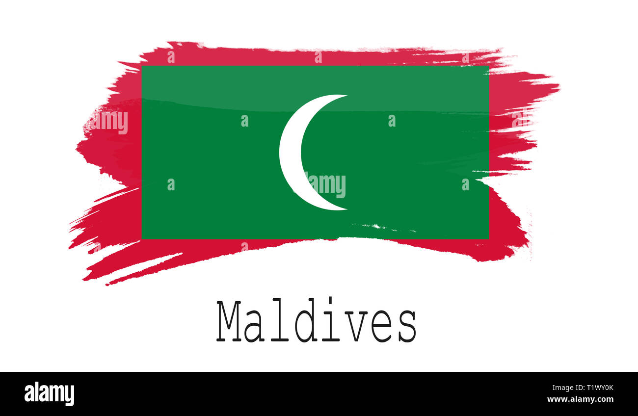 Maldives flag on white background, 3d rendering Stock Photo - Alamy