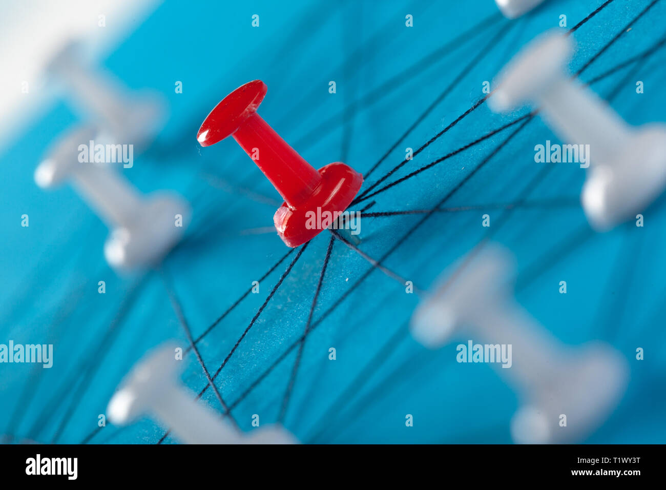 Network with pins Stock Photo - Alamy