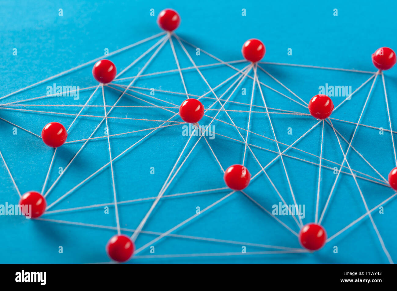 Network with pins Stock Photo - Alamy